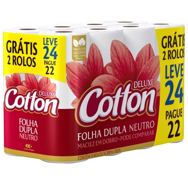 Papel Higiênico Deluxe Cotton Fd L24 E P22 Por R 25 98