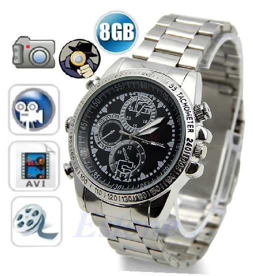 RELÓGIO DE PULSO COM MINI CÂMERA ESPIÃ 08GB por R$320,00