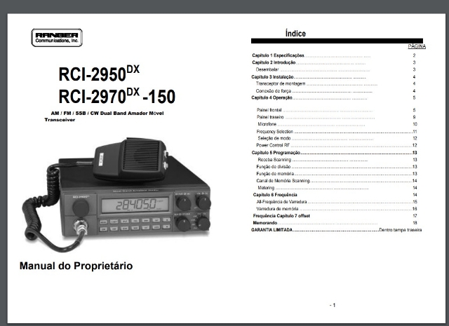 Manual Em Português Do Rádio Comunicador Ranger Rc
